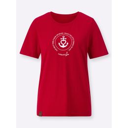 WITT Damen Shirt mit maritimem Print-Motiv, rot, Gr&ouml;&szlig;e 54