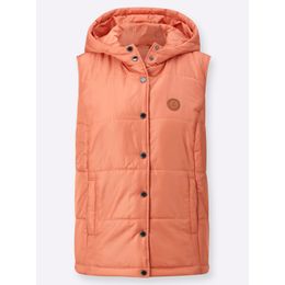 WITT Damen Steppweste mit Kapuze, papaya, Gr&ouml;&szlig;e 40