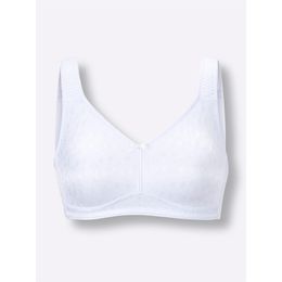 w&auml;schepur w&auml;schepur Damen Komfort-BH ohne B&uuml;gel mit Jacquard-Muster, wei&szlig;, Gr&ouml;&szlig;e 110B