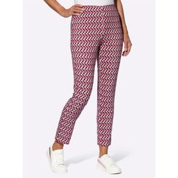 WITT Damen Bengalinhose mit Rundum-Dehnbund, rot-schwarz-bedruckt, Gr&ouml;&szlig;e 36