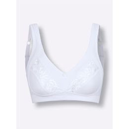 Swegmark Damen BH ohne B&uuml;gel mit floraler Spitze, wei&szlig;, Gr&ouml;&szlig;e 95B