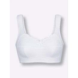 w&auml;schepur w&auml;schepur Damen BH ohne B&uuml;gel mit unterlegter Spitze, wei&szlig;, Gr&ouml;&szlig;e 80F