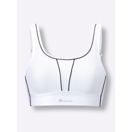 Swegmark Damen Sport-BH ohne B&uuml;gel mit Ringerr&uuml;cken-Funktion, wei&szlig;, Gr&ouml;&szlig;e 75E
