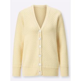 WITT Damen Strickjacke in strukturierter Optik, vanille, Gr&ouml;&szlig;e 40