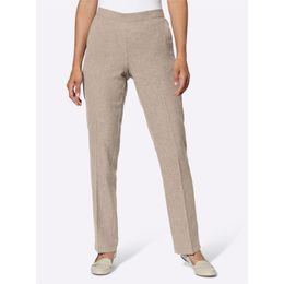 WITT Damen Schlupfhose mit Dehnbund hinten, sesam-meliert + sesam-gestreift, Gr&ouml;&szlig;e 40