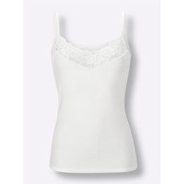 w&auml;schepur w&auml;schepur Damen Tr&auml;gerhemd mit Spitze, wei&szlig;, Gr&ouml;&szlig;e 50