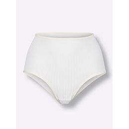 w&auml;schepur w&auml;schepur Damen Taillenslip mit Ripp-Struktur, wei&szlig;, Gr&ouml;&szlig;e 36/38