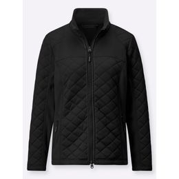 WITT Damen Fleecejacke mit Rei&szlig;verschluss-Taschen, schwarz, Gr&ouml;&szlig;e 46