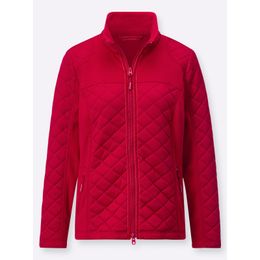 WITT Damen Fleecejacke mit Rei&szlig;verschluss-Taschen, rot, Gr&ouml;&szlig;e 38