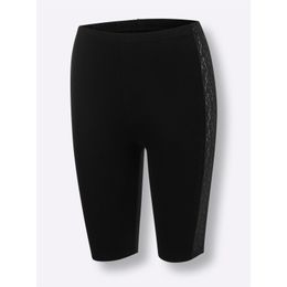WITT Damen Longpanty mit Spitzen-Einsatz seitlich, schwarz, Gr&ouml;&szlig;e 40