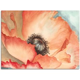 Wandbild Artland "Wasserfarben Mohn II", rot, B:120cm H:90cm, Canvas, Leinwand, Bilder, als Leinwandbild in verschied. Größen