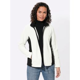 Fleecejacke Casual Looks, Damen, Gr. 52, beige (ecru), 100% Polyester, unifarben, Langarm, Jacken