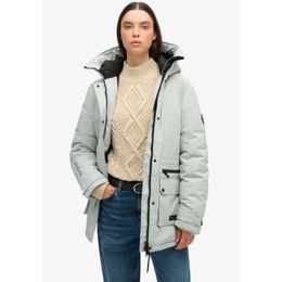 Steppjacke Superdry "CITY PADDED PARKA JACKET" Gr. S, grau (puritan grau), Damen, Web, Obermaterial: 51% Elastomultiester, 49% Polyester, unifarben, Jacken