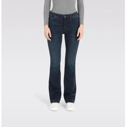 Bootcut-Jeans MAC "Dream-Boot", Damen, Gr. 36, Länge 32, blau (midnight blau wash32), Denim/Jeans, Obermaterial: 90% Baumwolle, 7% Elastomultiester, 3% Elasthan, casual, figurbetont lang, Jeans, Gerade geschnitten mit leicht ausgestelltem Bein