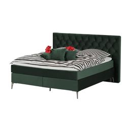 Höffner Boxspringbett Laesa ¦ grün ¦ Maße (cm): B: 160 H: 122