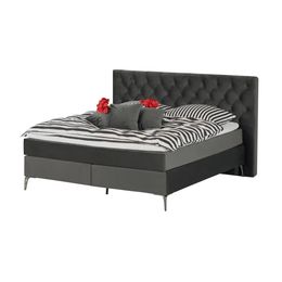 Höffner Boxspringbett Laesa ¦ grau ¦ Maße (cm): B: 160 H: 122