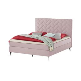 Höffner Boxspringbett Weave ¦ rosa/pink ¦ Maße (cm): B: 200 H: 122