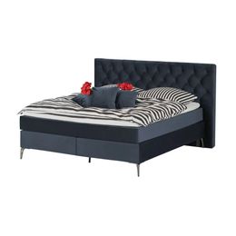 Höffner Boxspringbett Laesa ¦ blau ¦ Maße (cm): B: 220 H: 122