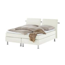 Höffner Boxspringbett Krom ¦ weiß ¦ Maße (cm): B: 232 H: 122