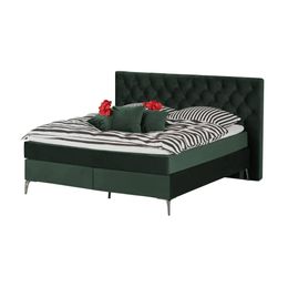 Höffner Boxspringbett Laesa ¦ grün ¦ Maße (cm): B: 180 H: 122