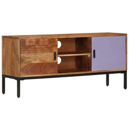 TV-Schrank Honigbraun und Grau 110x30x50 cm Massivholz Akazie vidaXL