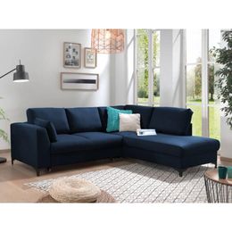 Lisa Design - Tala - 5-sitzer ecksofa rechts - mit schlaffunktion - aus stoff - petrolblau