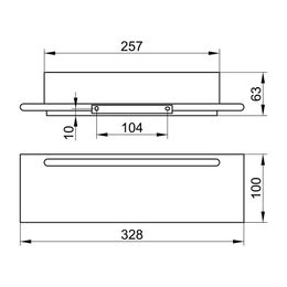 KEUCO Duschablage Edition 400 11559, mit Glasabzieher, Aluminium-silber-eloxiert 11559170000