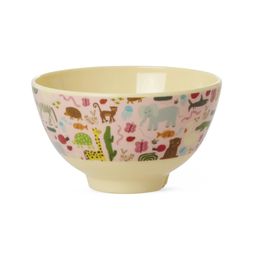 Rice Melamine Kinderschüssel Wildlife Print 300ml, Pink, 300 ml