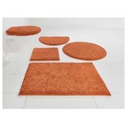 Badematte Home Affaire "Maren" Gr. 5, orange (terra), H:15mm, Baumwolle, Badematten, Bio-Baumwolle, Badteppich, Badematten auch als 3 teiliges Set