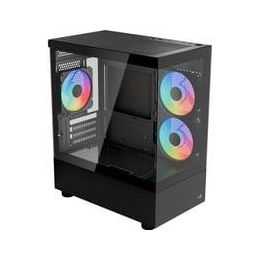 Aerocool Viewport Mini V2 ARGB, Tower-Geh&auml;use schwarz, Tempered Glass x 2