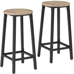 TecTake® 2er Set Barhocker, Industrial Style, mit höhenverstellbaren Kunststofffüßen, Sitzhöhe 66 cm