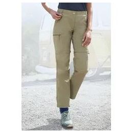 Trekkinghose Lascana ACTIVE, Damen, Gr. 42, N-Gr, grün (khaki), Web, Obermaterial: 95% Polyamid, 5% Elasthan, unifarben, sportlich, Hosen, mit Zip-off Beinen