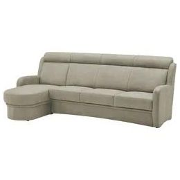 Ecksofa VILLA BECK "Varese L-Form", grün (14 stone), B:256cm H:99cm T:83cm, Flachgewebe 96, 6 Polyester, 3, 4% Polyamid, Microfaser 100% Polyester, Sofas, Kopfteilverstellung, wahlweise mit Sitzvorzug, in Sitzhöhe 46 cm