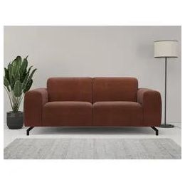 2,5-Sitzer Places of Style "Oleandro", braun (haselnussbraun), B:200cm H:82cm T:94cm, 100% Polyester, Sofas, mit unterschiedlichem Sitzkomfort, in verschiedenen Bezugsqualitäten