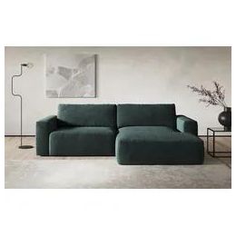 Ecksofa COTTA "Lasso L-Form, XL-Sofa", grün (hunter), B:288cm, 88% Polyester, 12% Polyamid, Sofas, mit breiter Recamiere im trendigen Cord oder angenehmen Strukturstoff