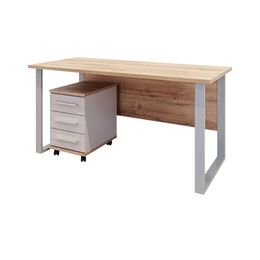 Möbel Kraft Schreibtisch - holzfarben - Materialmix - 125,5 cm - 73 cm - 65 cm - Möbel Kraft