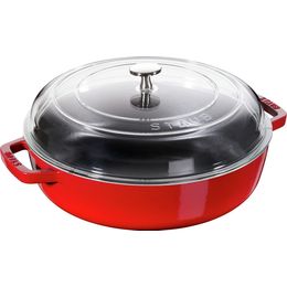 Staub Bräter mit Glasdeckel 28cm rot