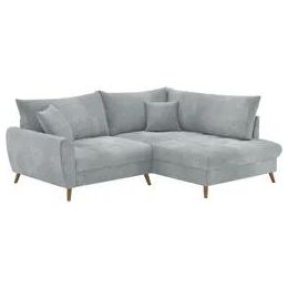 Ecksofa MR. COUCH "Blackburn II, L-Form", silber (dolce 14 silber), B:230cm H:71cm T:190cm, Dolce (100% Polyester), Sofas, Mit Kaltschaumpolsterung bis 140 kg belastbar