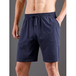 wäschepur Schlafshorts WÄSCHEPUR, Herren, Gr. 60/62, Normalgrößen, blau (marine), 100% Baumwolle, unifarben, Hosen