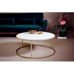 Couchtisch Jahnke "SOL COFFEE", weiß (gold, marmor weiß, gold, look, marmor, optik), B:89,5cm H:41cm T:89,5cm, Tische