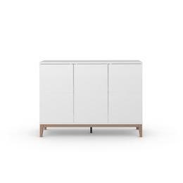 Sideboard Andas "Maryd", weiß (weiß, wotan eiche), B:120cm H:88cm T:41cm, Spanplatte, MDF, Sideboards, Kommode, Untergestell in Holzoptik, Breite 120 cm