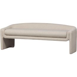 Sitzbank Woood "Zone", beige, B:160cm H:60cm T:52cm, Polyester, Sitzbänke, Essbank Polsterbank, Esszimmerbank, grob gewebten Stoff, Breite 160 cm