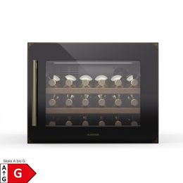 Klarstein Vinsider Victoria 28 Weink&uuml;hlschrank 28 Flaschen Touch UV-Schutz LED leise 2 Regale Schwarz/Antik-Gold-Metallic 38 Flaschen 1 K&uuml;hlzone