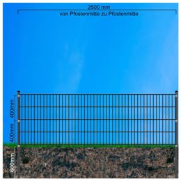Fa-Bausysteme Doppelstabzaun Moosgr&uuml;n 8-6-8 mit 830 mm 30 m