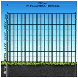 Fa-Bausysteme Doppelstabzaun Anthrazit 8-6-8 Pl&auml;ttchen 1830 mm 37,5 m