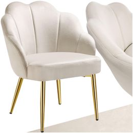 TecTake&reg; Cocktailsessel, gepolstert, mit Samtbezug, runde, pulverbeschichtete Stahlbeine, 66 x 62 x 80,5 cm