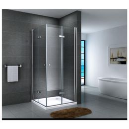 Fa-Bausysteme Glasdusche Lahn Streifen 80 x 80 cm ohne Wanne