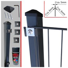 Fa-Bausysteme Doppelstabzaun Anthrazit 6-5-6 Pl&auml;ttchen 1630 mm 12,5 m