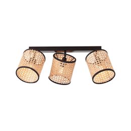 Brilliant Lampe, Wiley Spotbalken 3flg holz hell/schwarz, 3x D45, E14, 60W, K&ouml;pfe schwenkbar