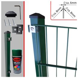 Fa-Bausysteme Doppelstabzaun Moosgr&uuml;n 8-6-8 Pl&auml;ttchen 1830 mm 10 m